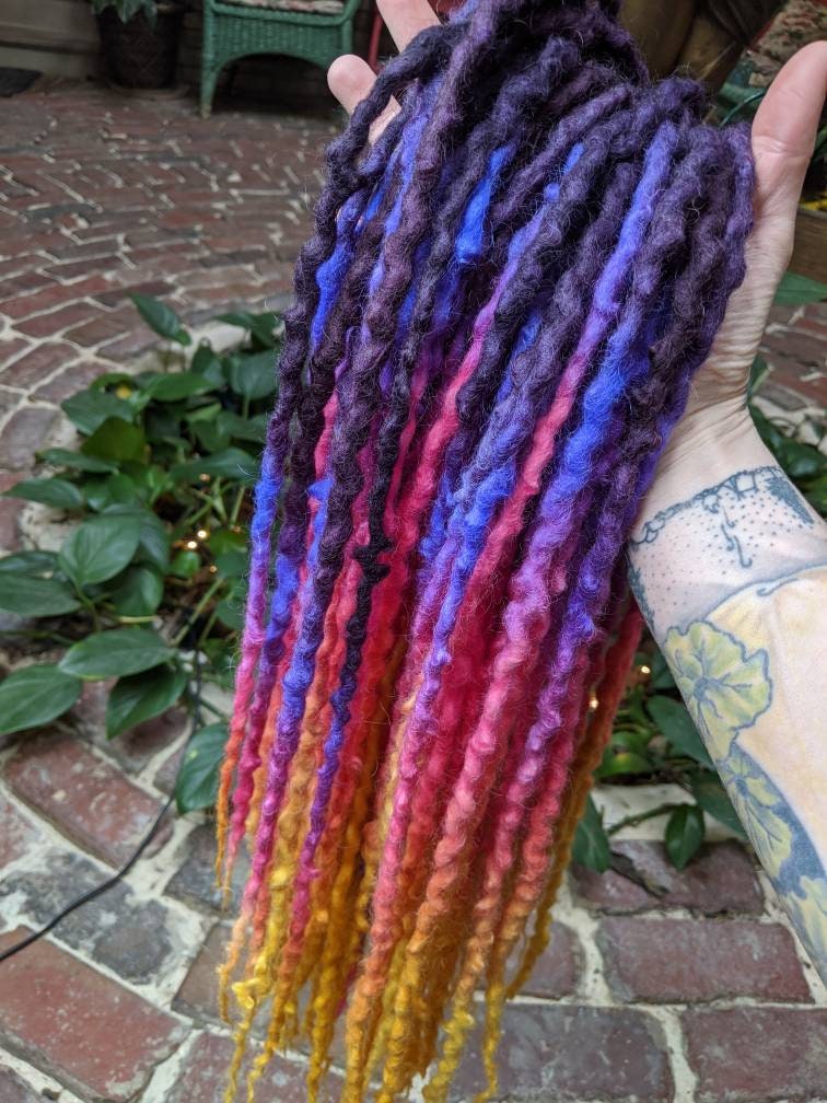 Sunrise Full Set of Wool Dreadlocks | Etsy