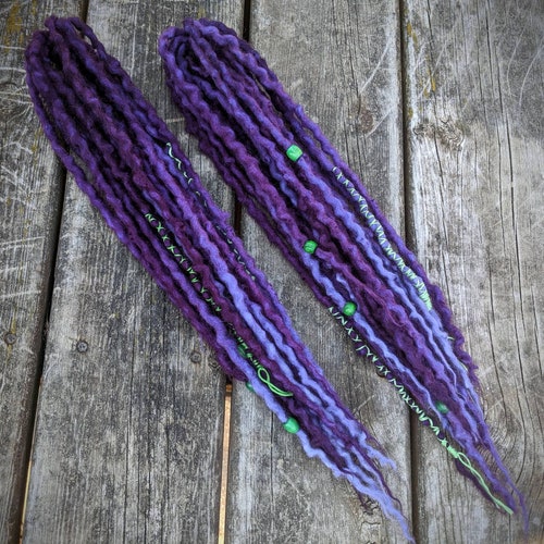 Violet Accent Set of Wool Dreadlocks - Etsy