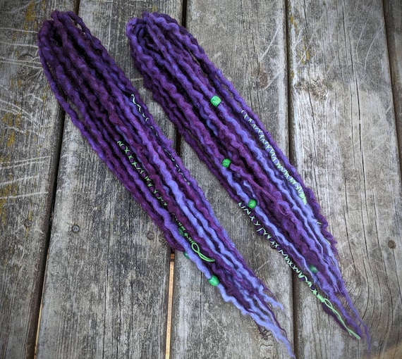 Violets and Lilacs Accent Set of Wool Dreadlocks - Etsy