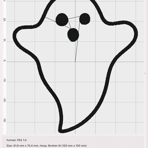 Ghost Outline PES Embroidery Download - Etsy