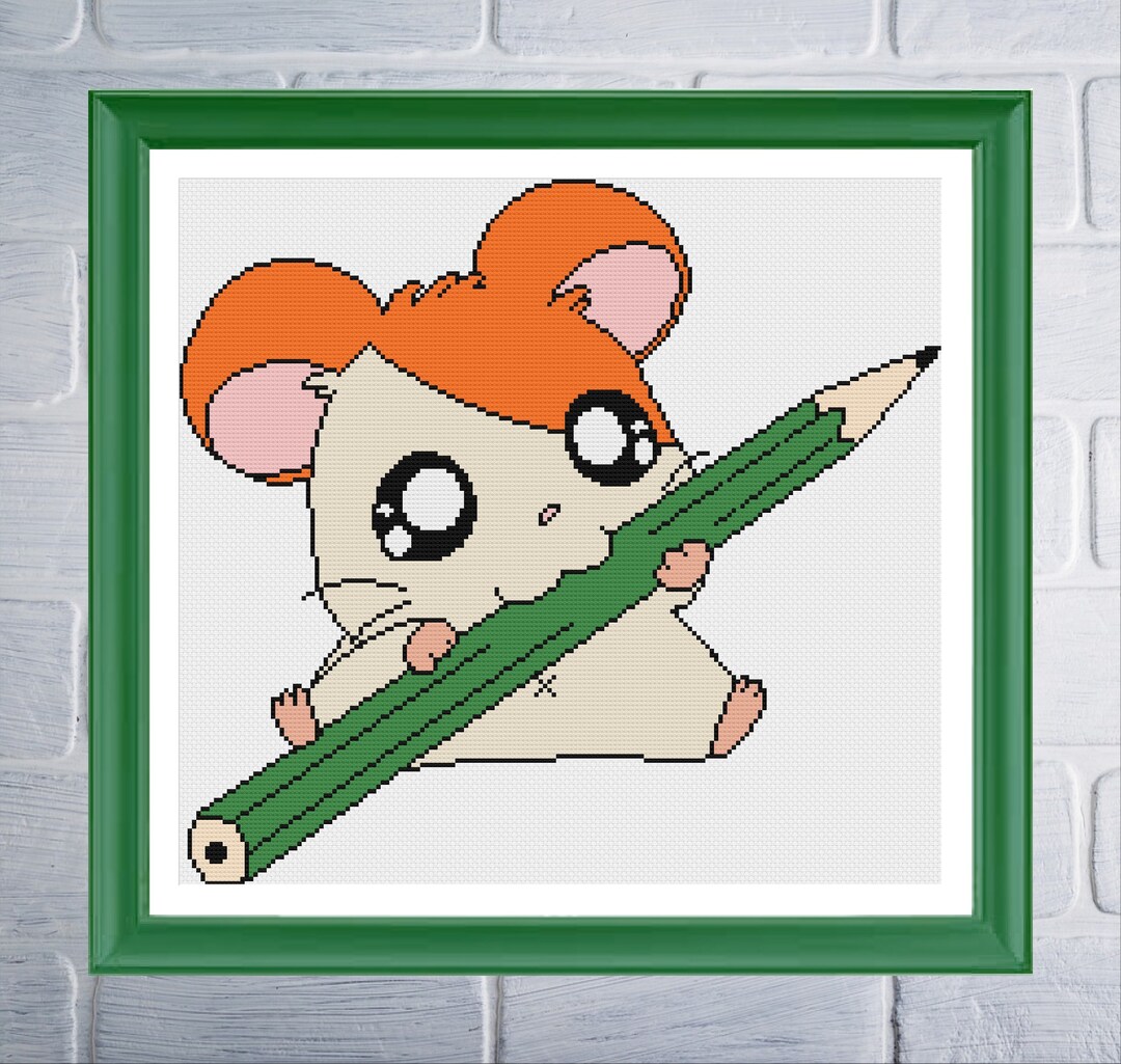 Hamtaro With a Pencil Cross-stitch PDF Pattern - Etsy