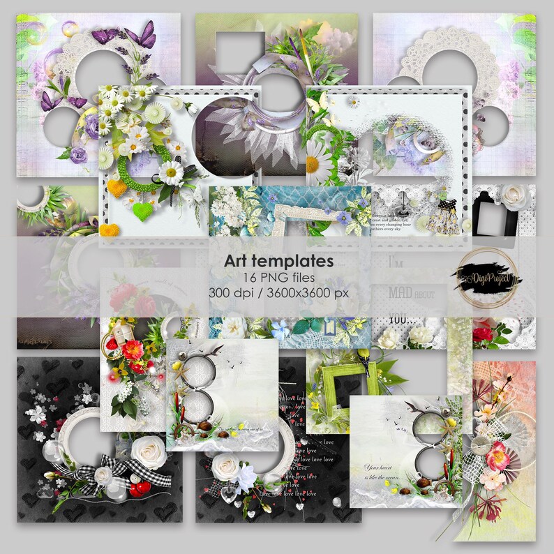 Photo Album Templates, PNG Scrapbook Pages (digital Download) - Etsy