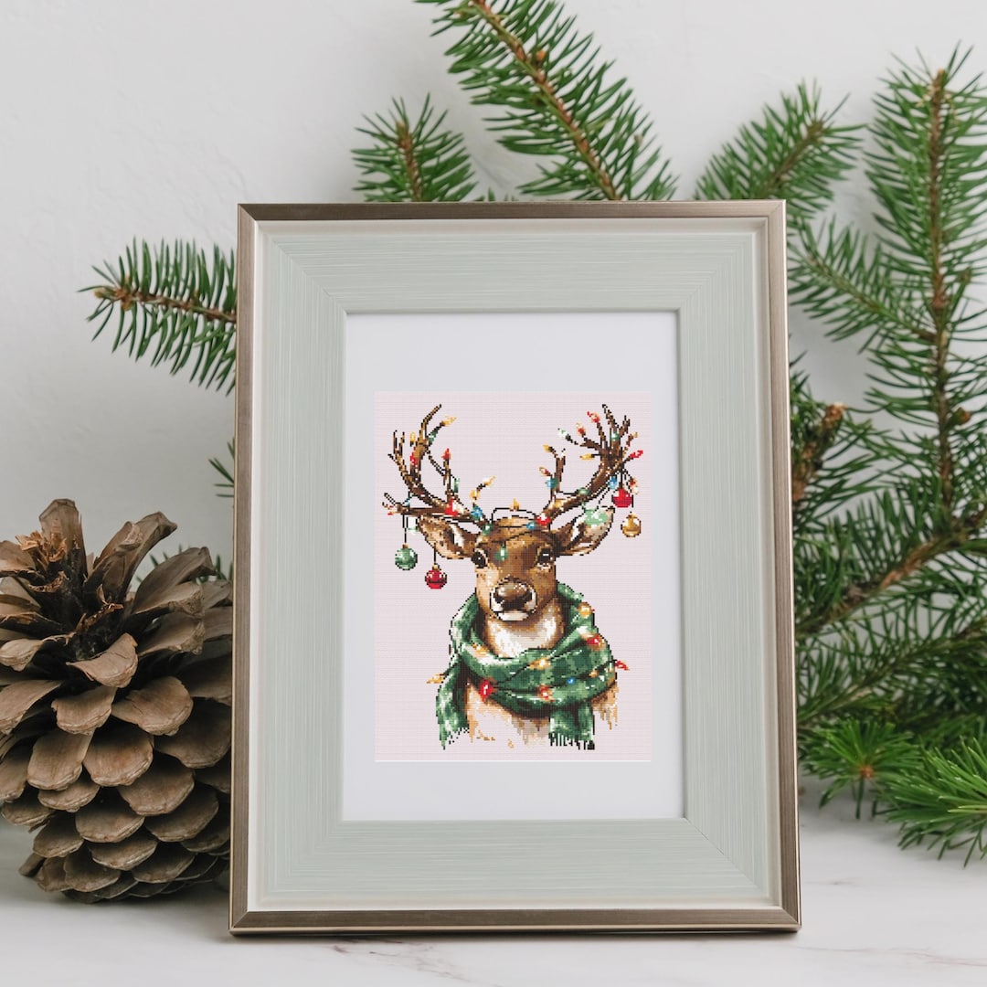 Rudolf Cross Stitch Pattern, Christmas Cross Stitch Pattern, Easy ...