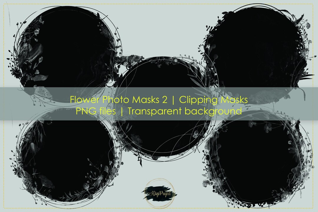 Floral Circle Photo Masks: Photoshop PNG Clipping Masks (digital ...