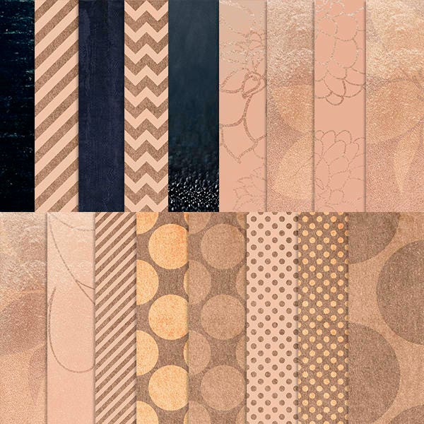 Rose Gold - Digital Kit Papers, Scrapbooking Kit, Digital Papers ...