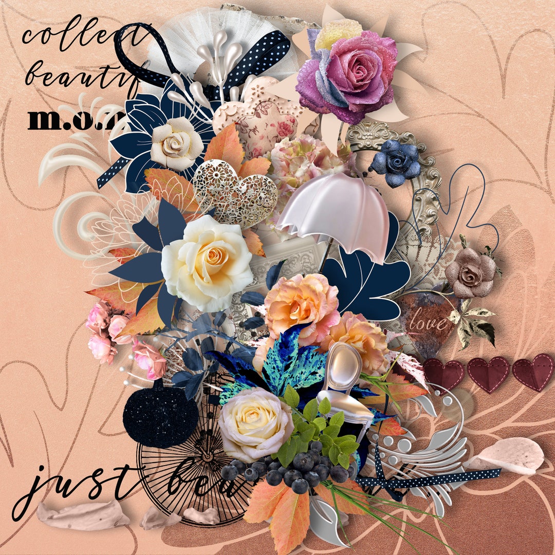 Rose Gold - Digital Kit Papers, Scrapbooking Kit, Digital Papers ...