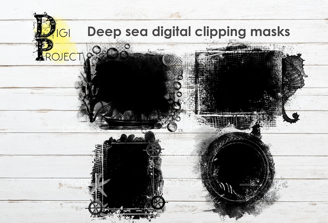 Deep Sea Photoshop Clipping Masks, Scrapbooking Tools (PNG Files) - Etsy