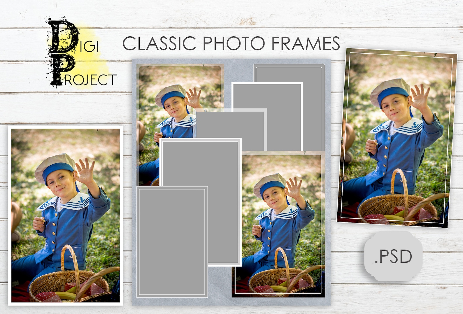 Classic Photo Frames, PSD Files, Templates for Photographers, Clipping ...