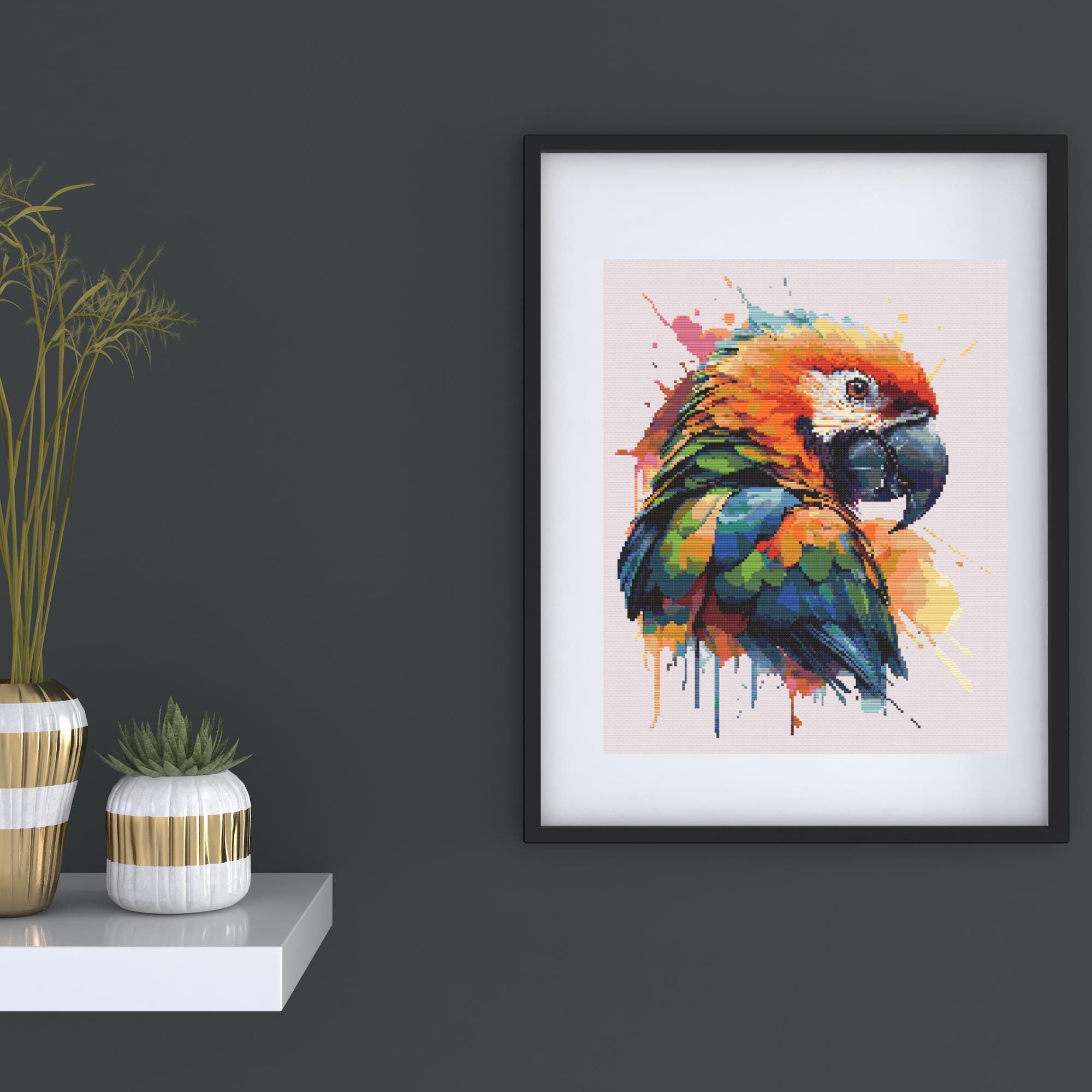 Parrot Cross Stitch Pattern, Exotic Bird Cross Stitch Pdf Pattern ...