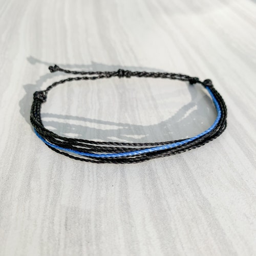 Thin Blue Line Bracelet support Police Braided Wristband new - Etsy