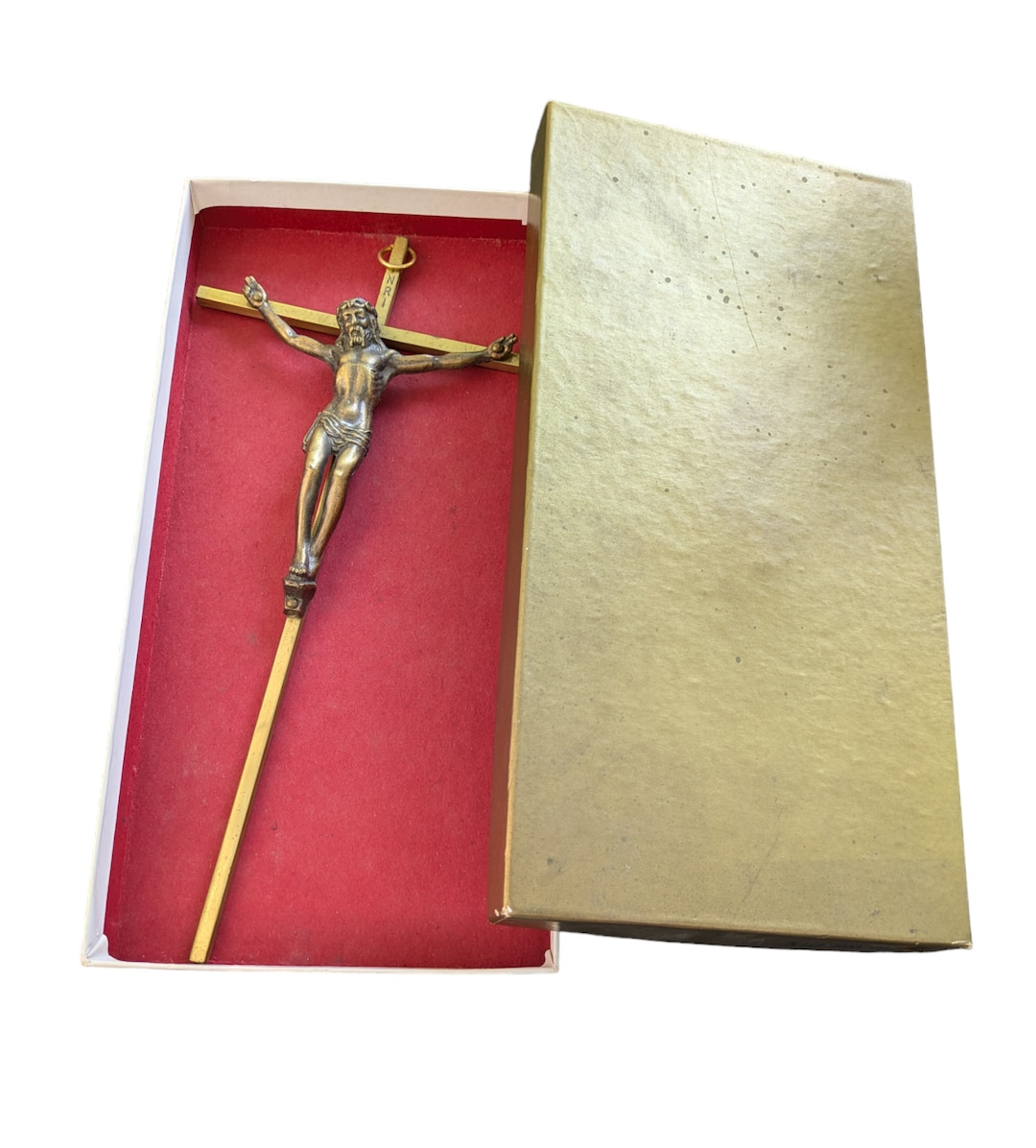 Vintage INRI Bronze Wall Crucifix Cross Jesus Christian LO 510 Bronze ...