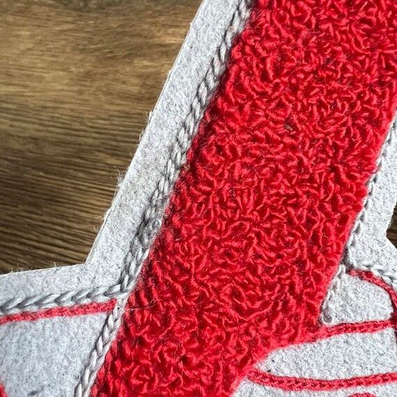 Vintage Varsity Letters Numbers Patch Felt Red Grey C… - Gem