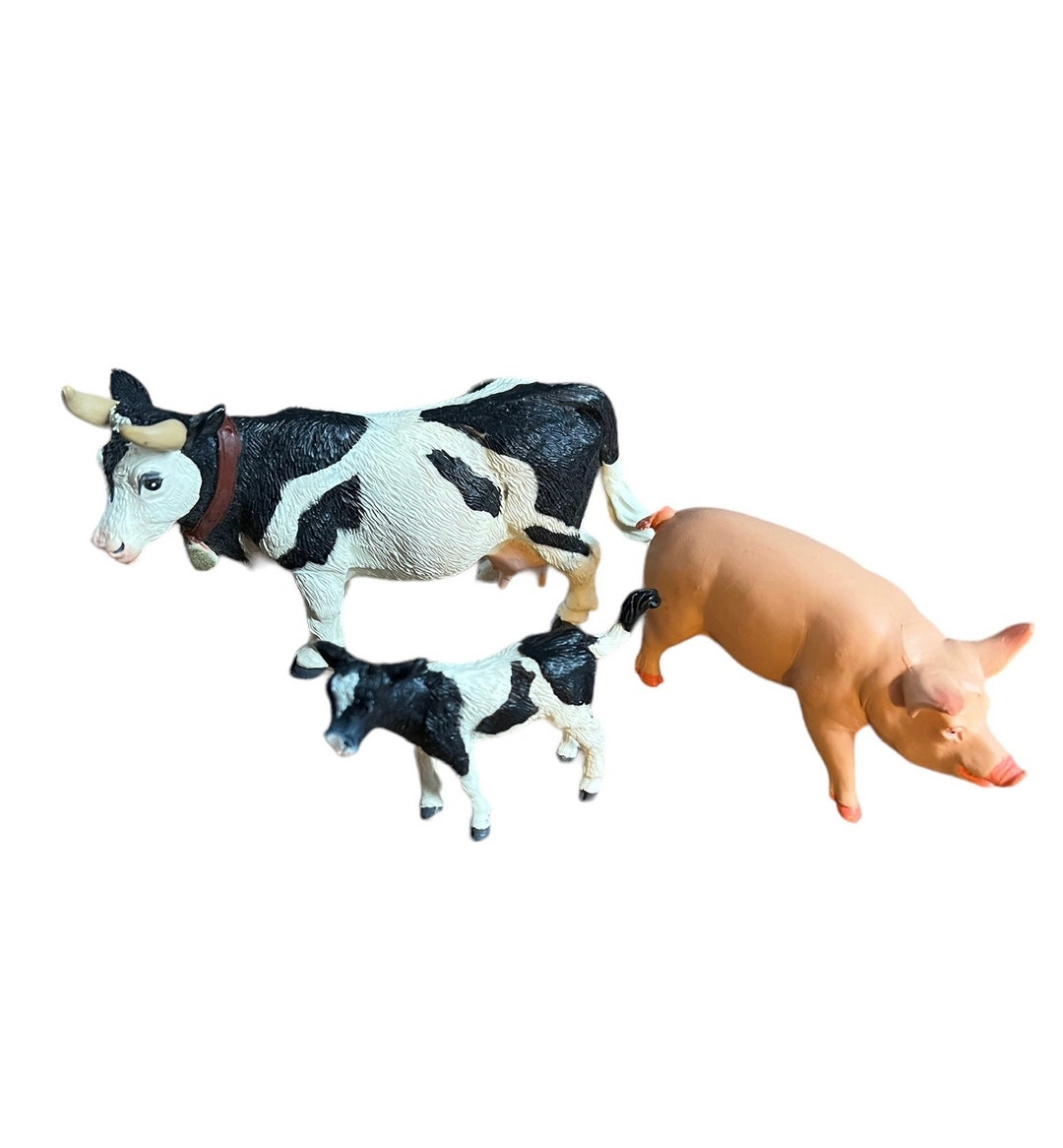 Vintage 90s Safari Heifer Cow Calf and Pig Hog Figures Condition: Great ...