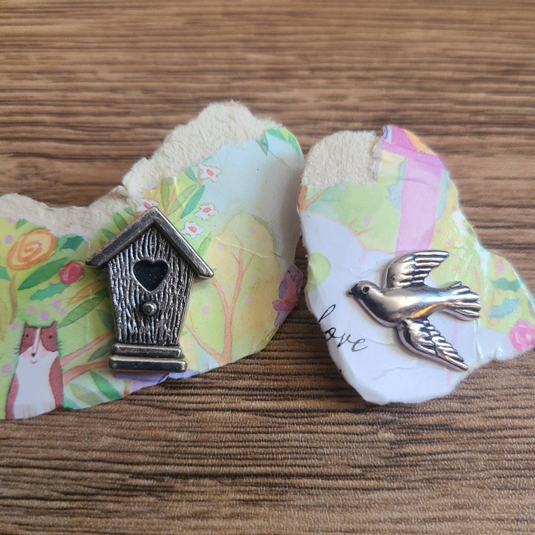 Vintage Hallmark Pin Set Birdhouse Bird Lapel Brooch Collectible - Etsy