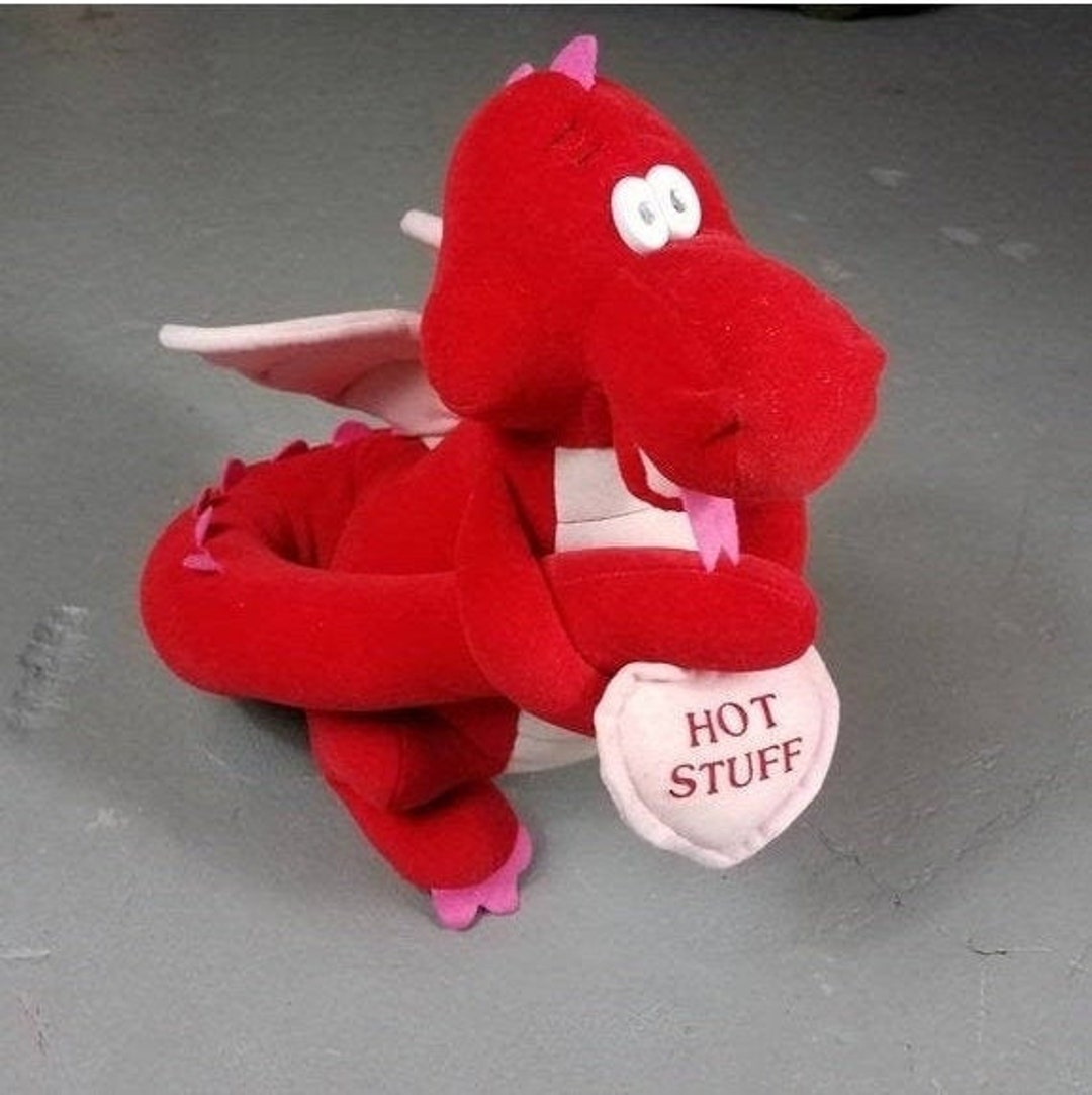 RARE Vintage Russ Hot Stuff Dragon Plush 13 Red Stuffed Dragon - Etsy