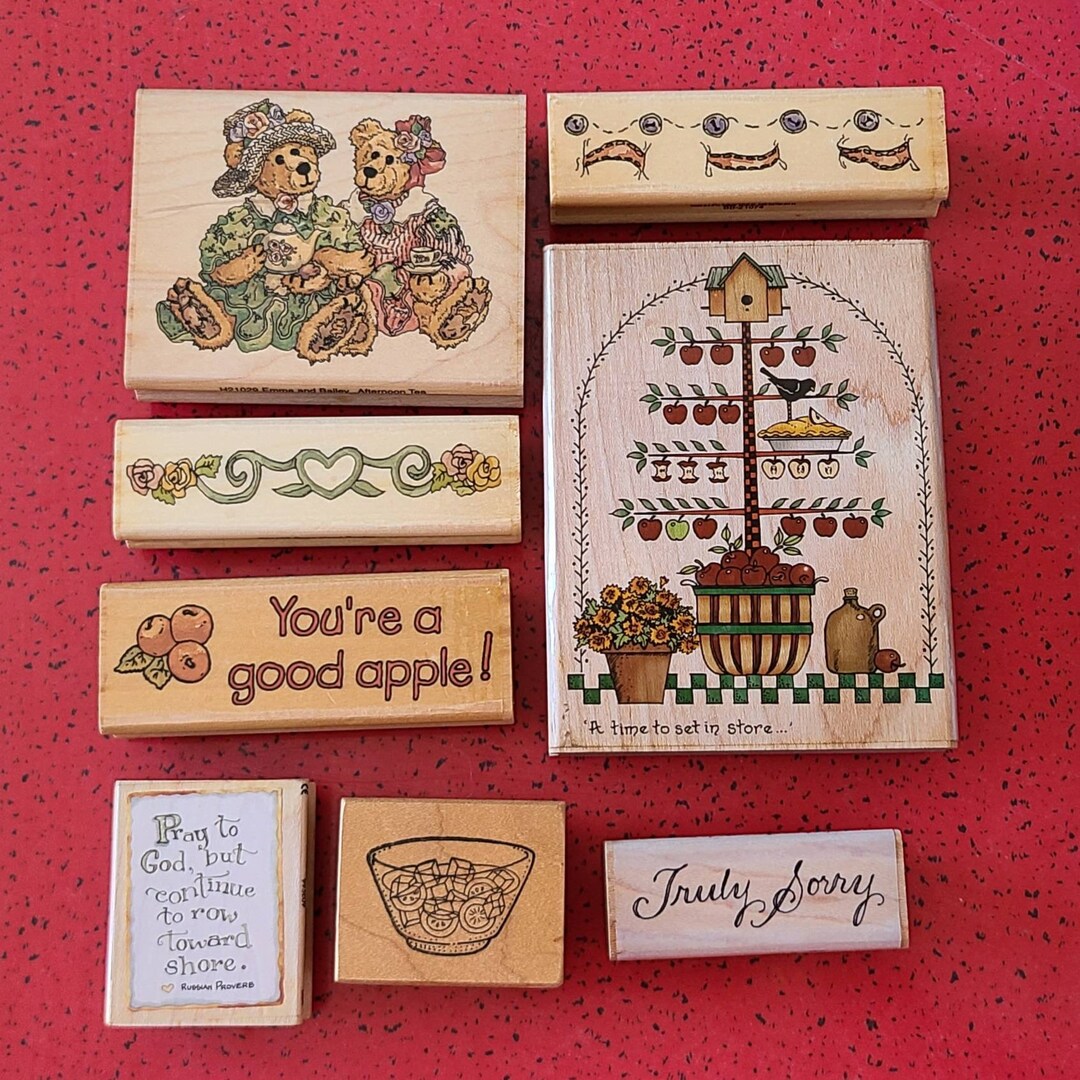 Holly Pond Hill Border Stamp Mixed Lot of 8 Uptown Rubber Stamps Boyds ...
