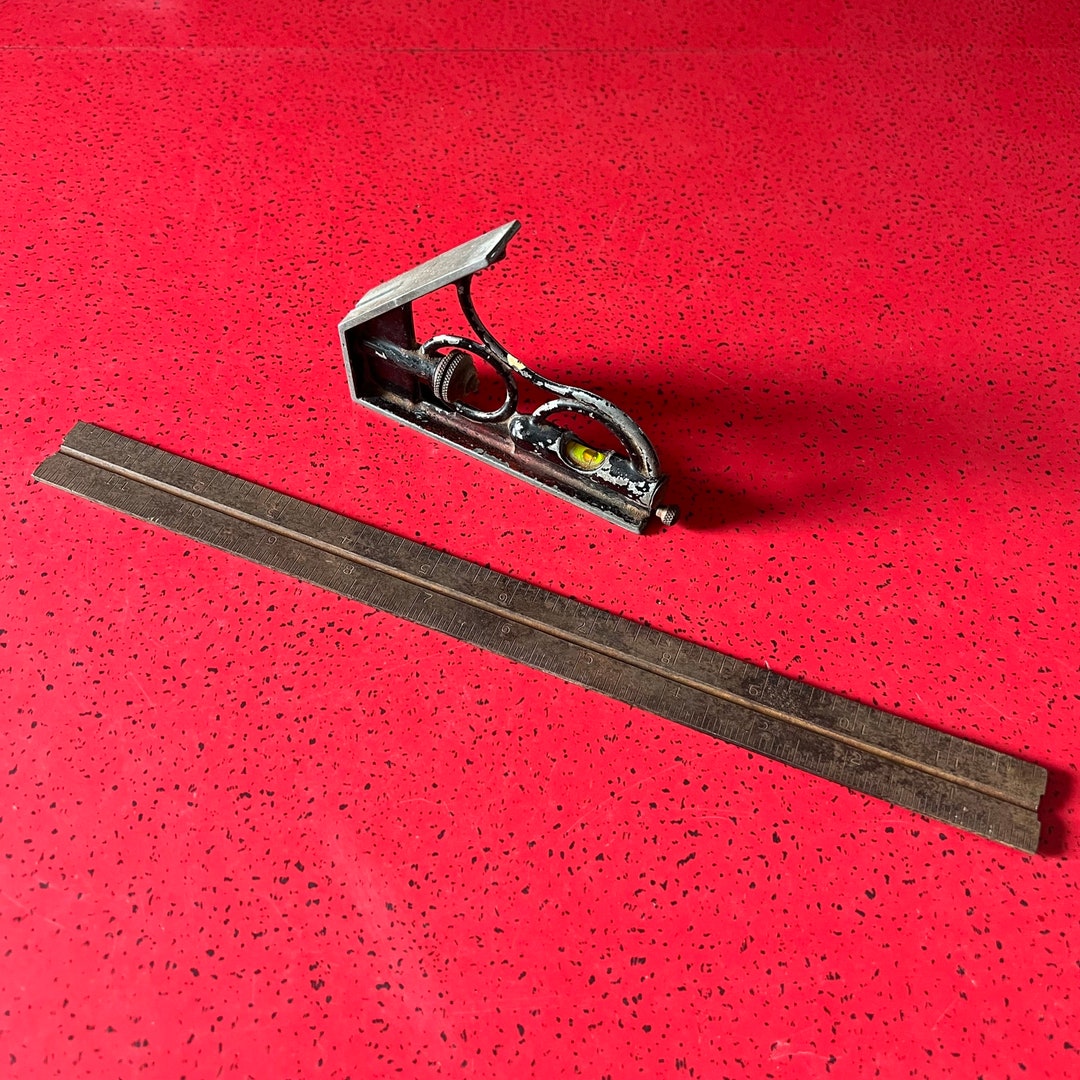 VTG Orange Tool 2 Piece Protractor Level 12 Ruler - Etsy