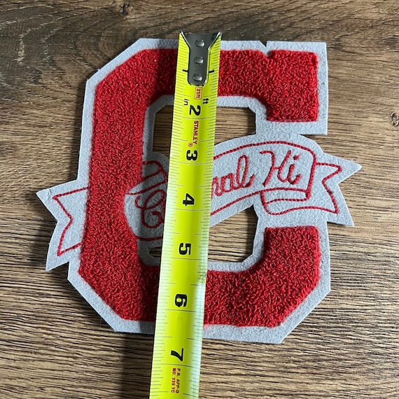 Vintage Varsity Letters Numbers Patch Felt Red Grey C… - Gem