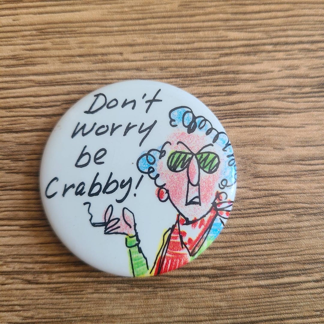 Vintage Maxine Crabby Pinback Button Hallmark Collectible 80s - Etsy