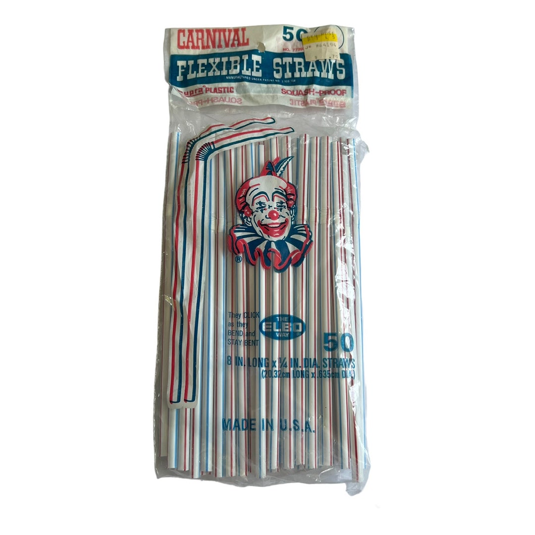 Vintage 70s 80s Carnival Bender Flexible Straws Unused Opened Bag ...