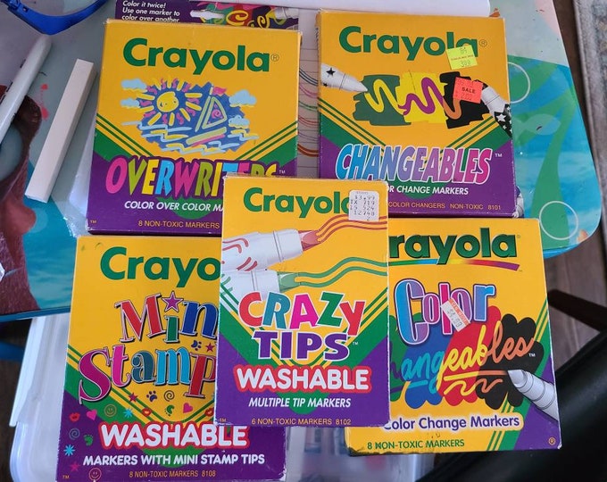 Vintage Crayola Markers Changeables, Overwriters Stampers Crazy Tips 80s 90s Art Supplies - Etsy