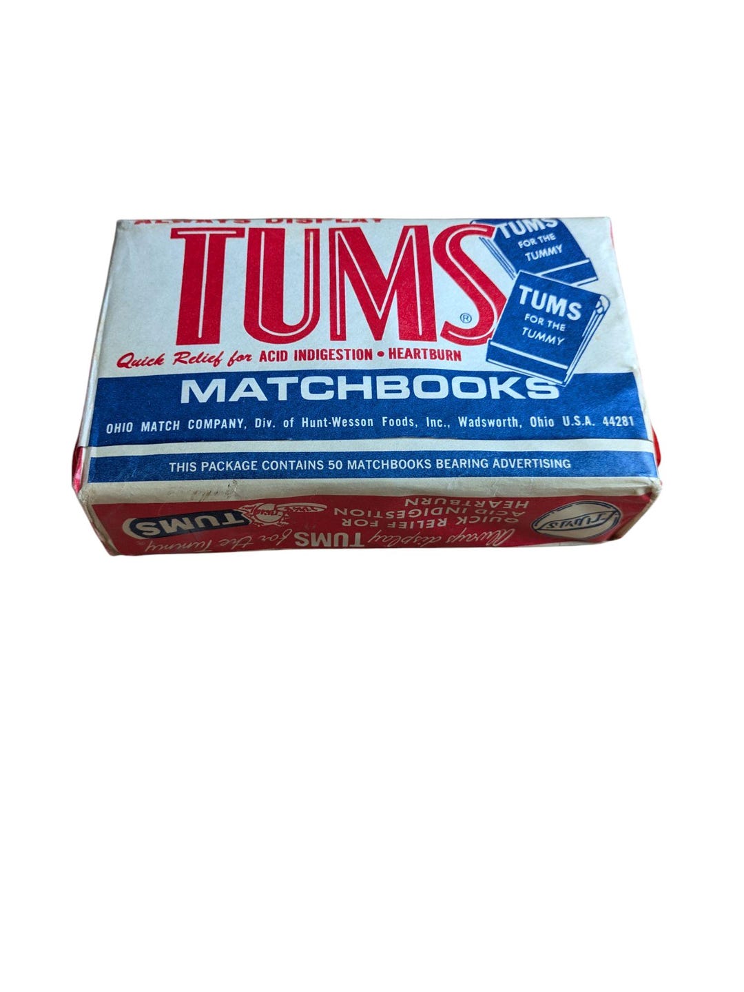 Vintage 50s 60s Tums Matchbook 50 Pk Sealed NOS Medicine Advertising ...