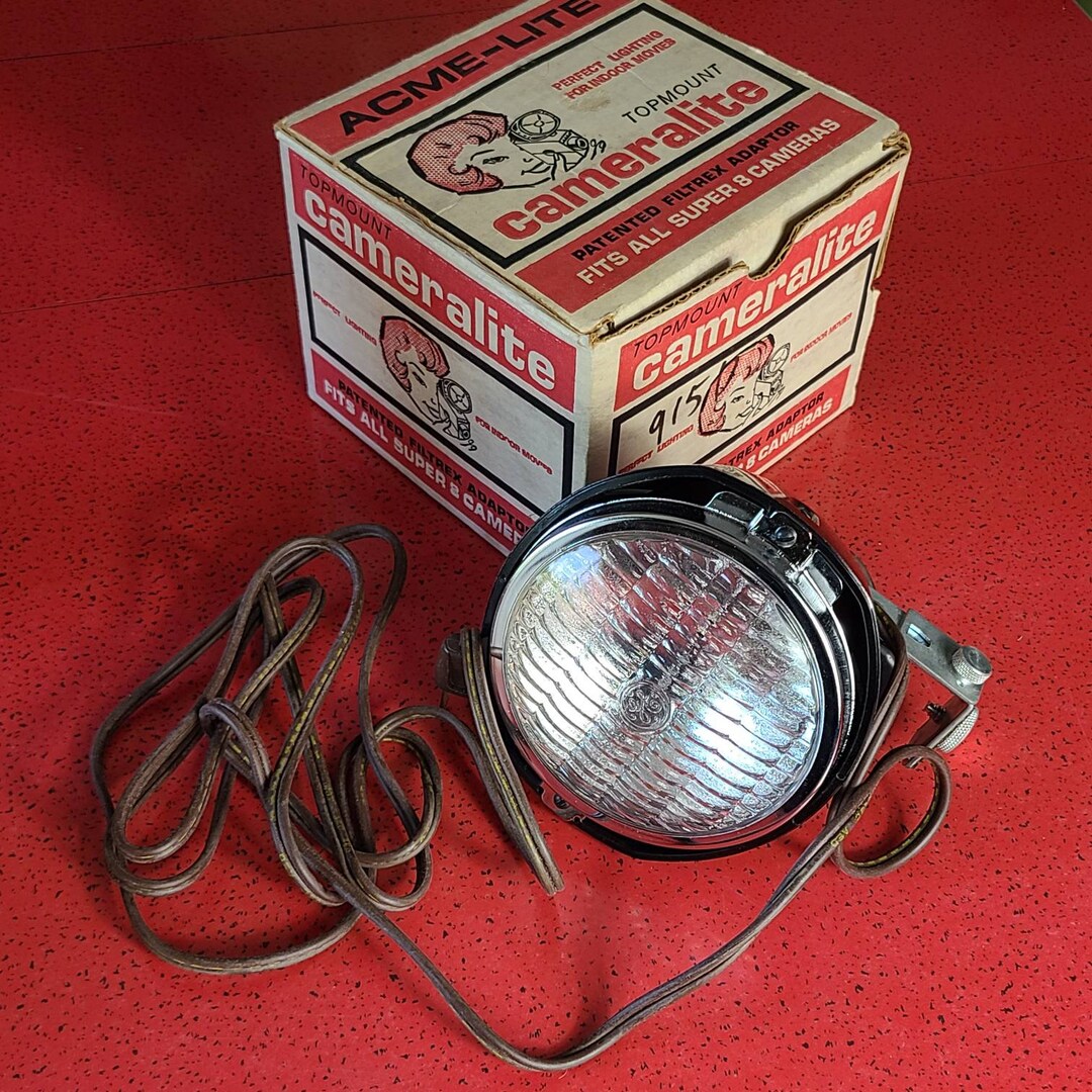 Vintage Acme-lite Cameralite Top Mount Lamp Fits All Super 8 Cameras ...