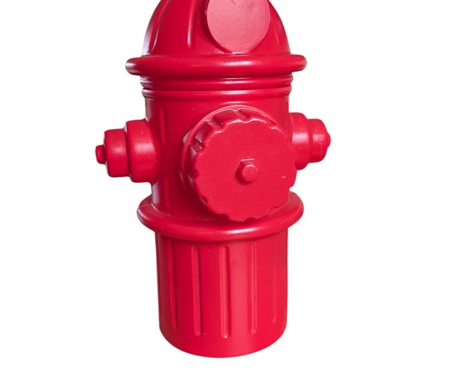 2ft Plastic Blow Mold Fire Hydrant Storage Removable Lid Fireman Dog ...