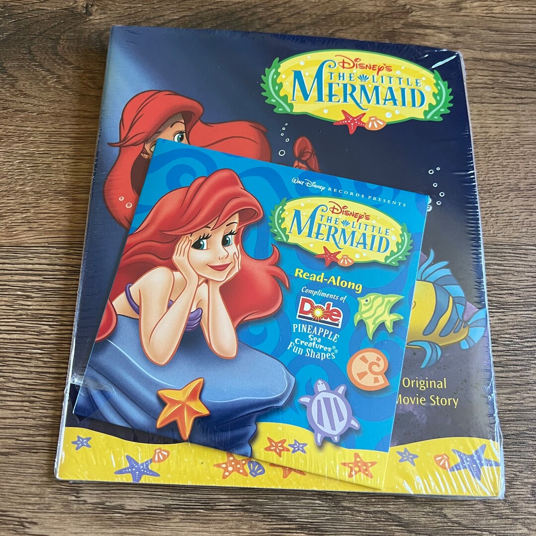 VTG 90s Disneys Little Mermaid RARE Dole Promo Read Along Movie Story ...