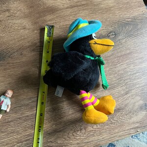 Vintage Russ Berrie Calvin Crow With Blue Hat Green Tie Stuffed Animal ...