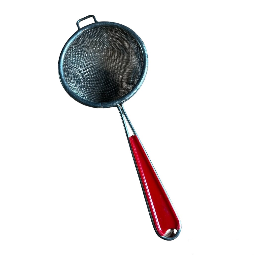 1940s Red Bakelite Handle Vintage Metal Small Strainer Sifter Tea ...