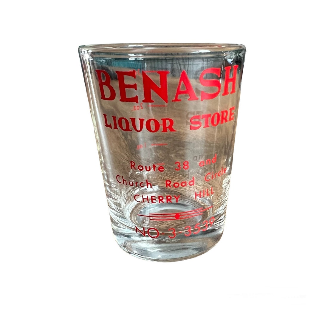 Vintage Shot Glass Benash Liquor Store Cherry Hill NJ Advertising ...