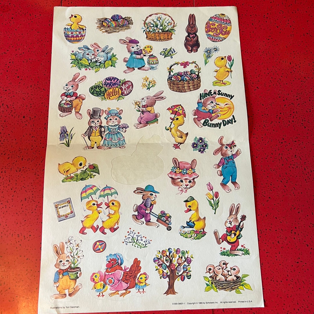 1985 EASTER Spring Stickers Yuri Salzman 80s VTG Scholastic Extremely ...