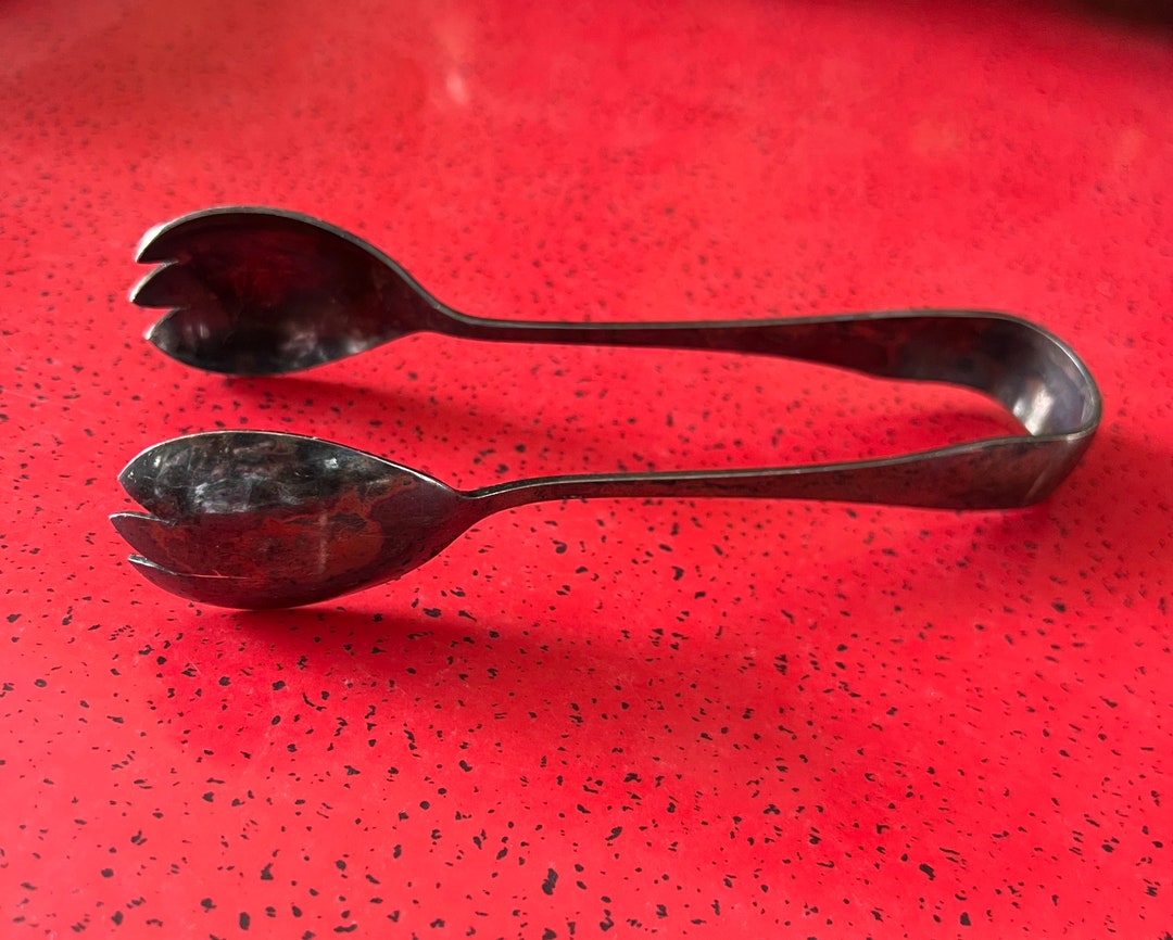 Vtg Antique Silver Plate 7 Gotham Ice Tongs E Anchor P N12. Nice Simple ...