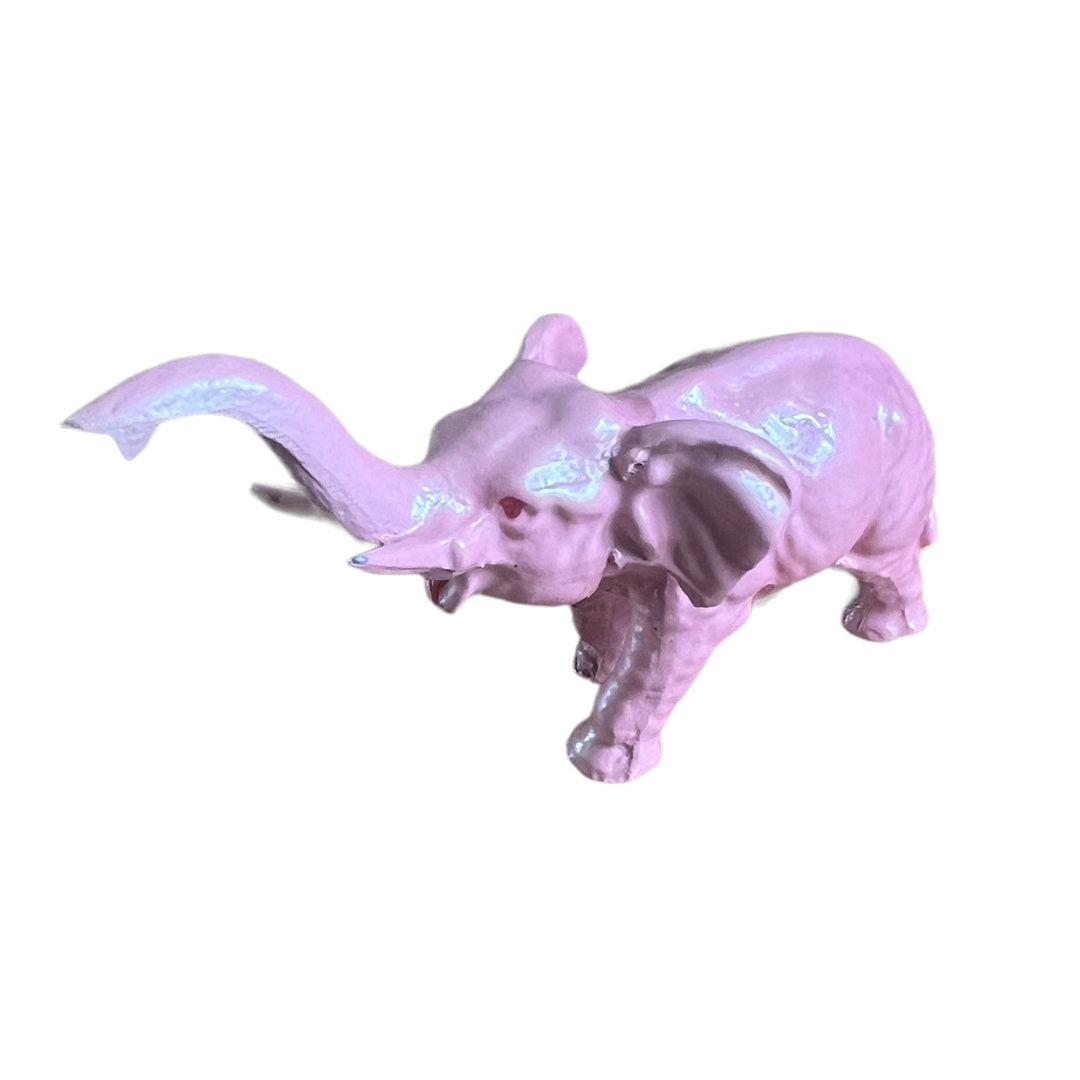 Antique VTG Pink Elephant Lead Figure 3 Rare Collectible Condition ...