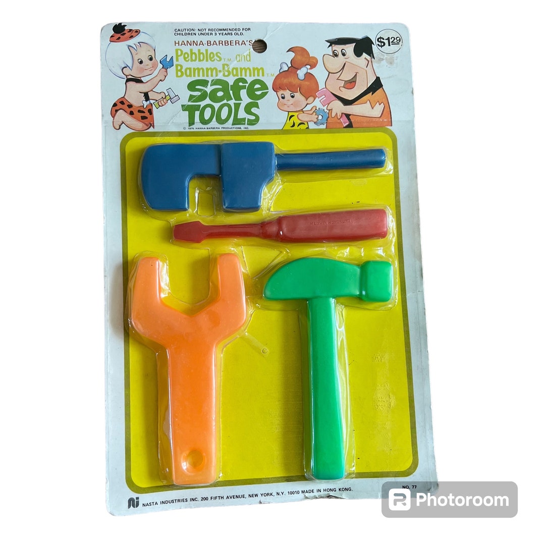 Vintage Flintstones Collectible Pebbles and Bamm-bamm Safe Tools 1975 ...