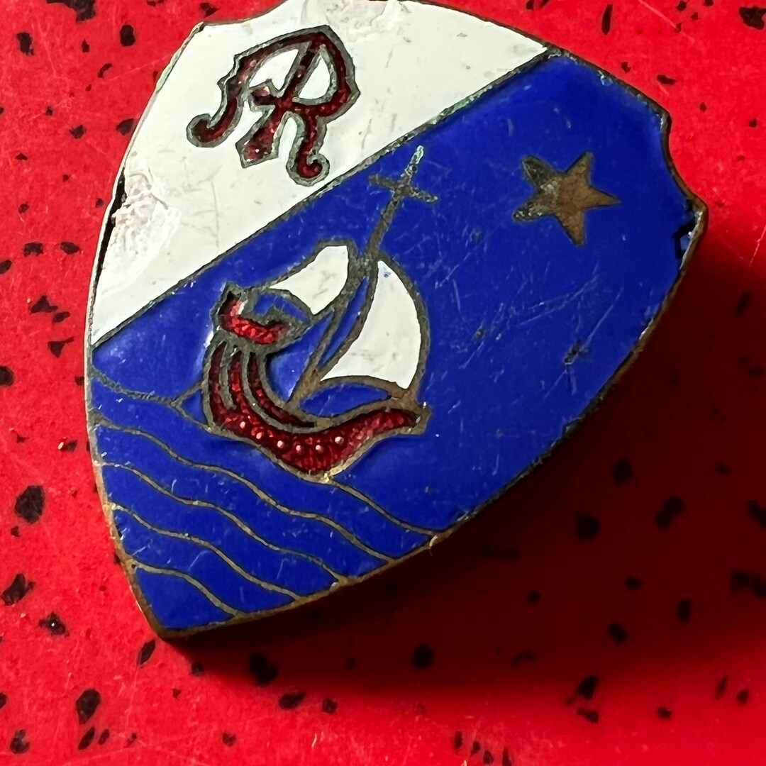 Vtg Antique Insignia Pin Military Sheild Crest Enamel Badge. Origin ...