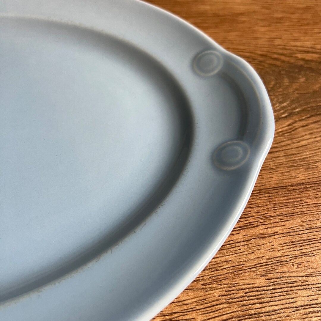 Vintage 1940s Taylor Smith Taylor Lu-ray Pastel Blue 13.5" Oval Serving Platter Condition ...