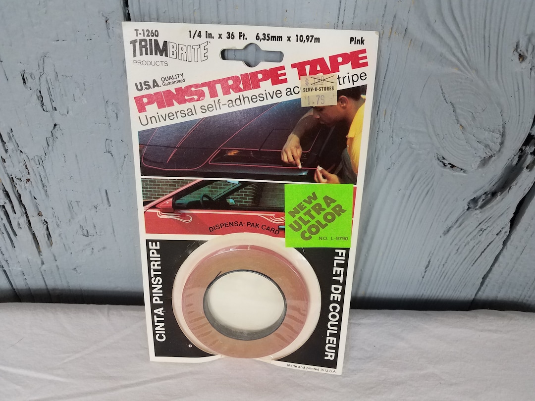 Nos PINK Pinstripe Auto Tape Trimbrite Vintage Car 1/4 Inch X 36' Trim Brite Ultra Color Auto ...