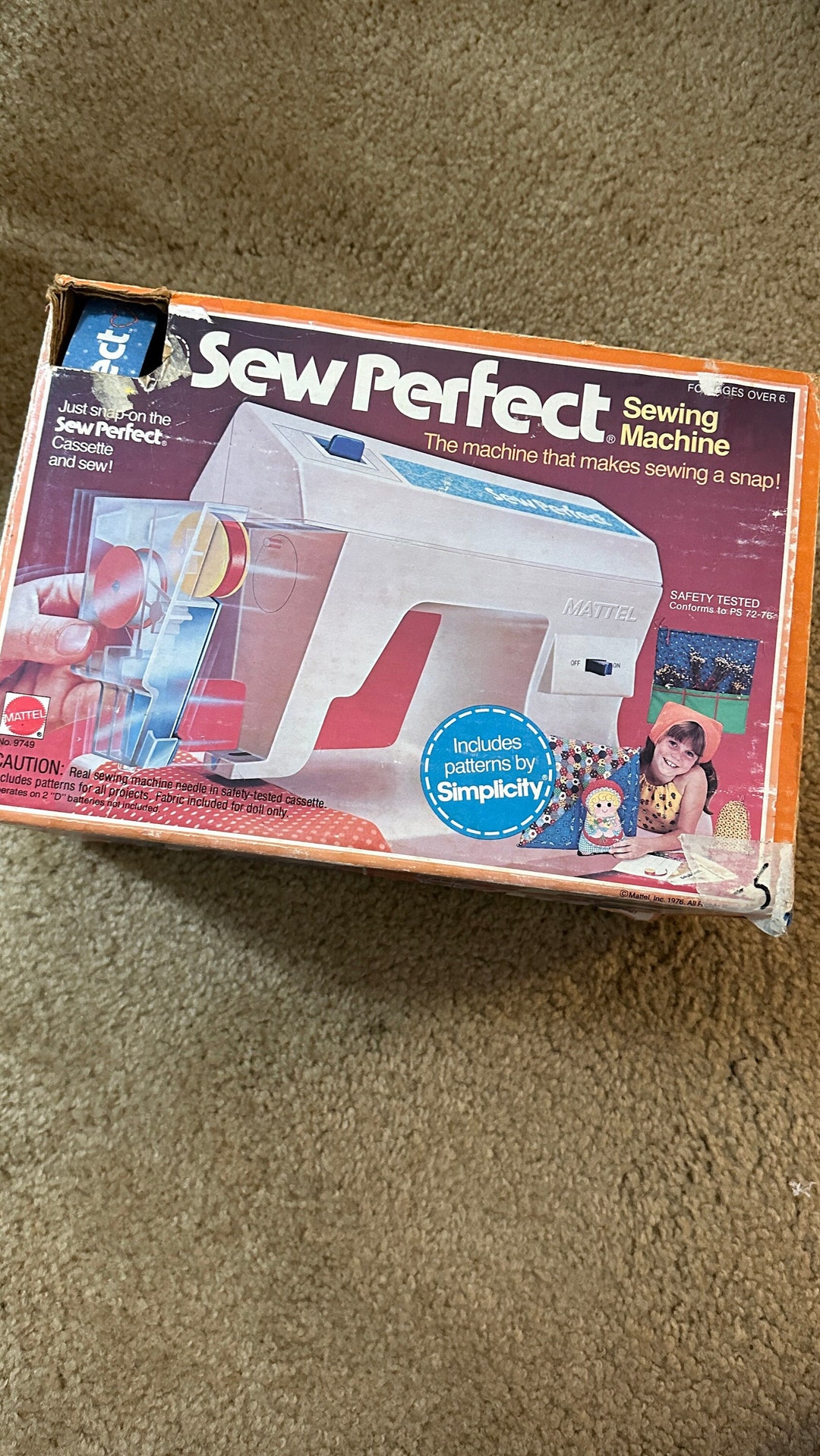 Mattel Sew Perfect Toy Sewing Machine 1976 Vintage 9749 - Etsy UK