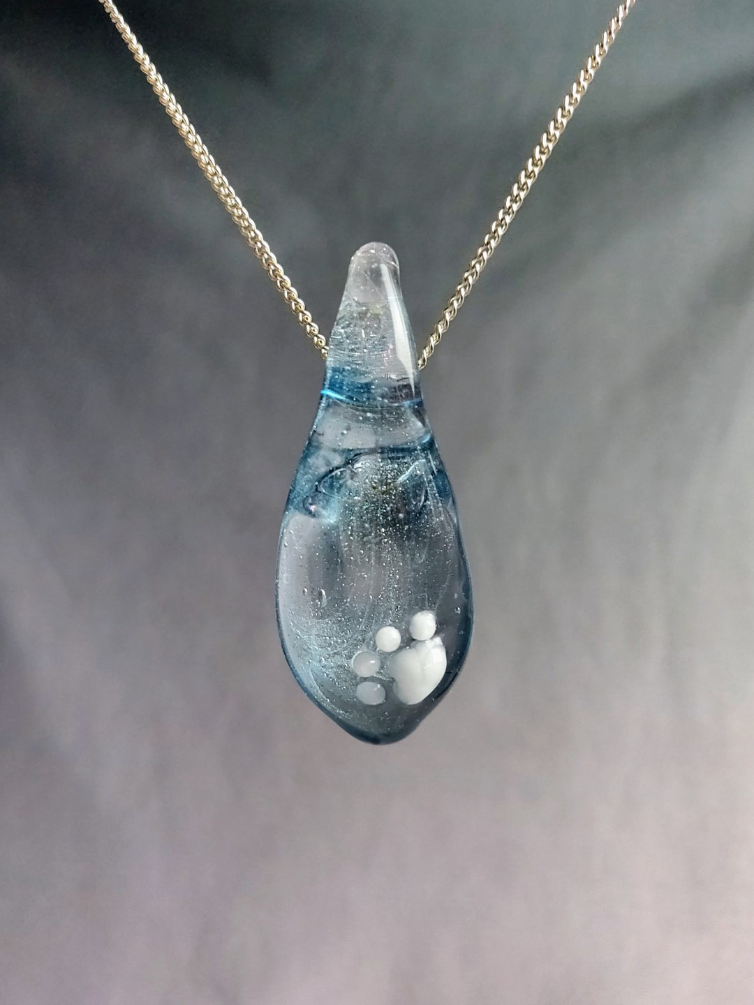 Handmade Boro Dog Paw Teardrop Lampwork Boro Glass Dog Love Charm Focal ...