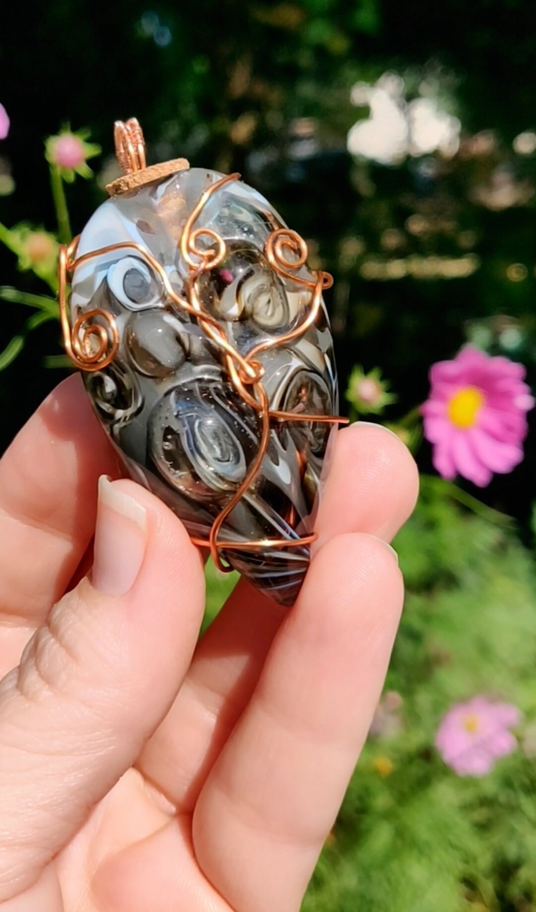 Handblown and Handcrafted Copper Wire Wrapped Glass Vial | Perfume ...
