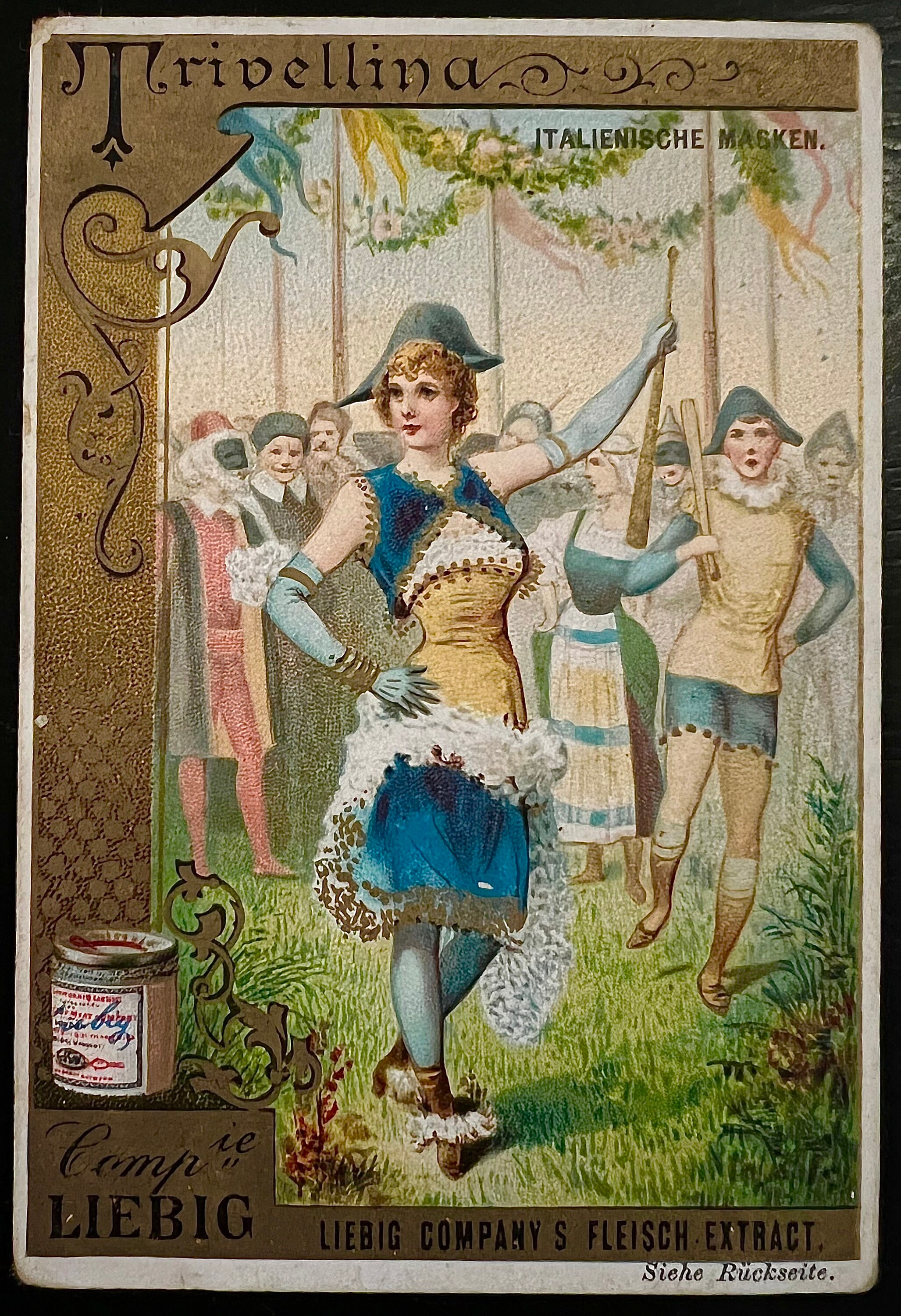 Antique Trade Card Liebig Extract Victorian Circus Acrobat Gymnast ...