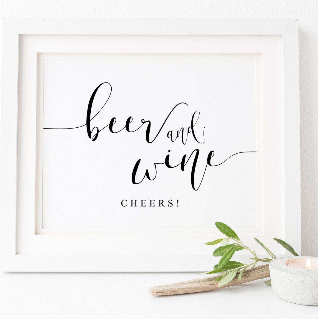 Beer and Wine Sign. Wedding Bar Sign. Open Bar. Wedding Decor. Wedding ...