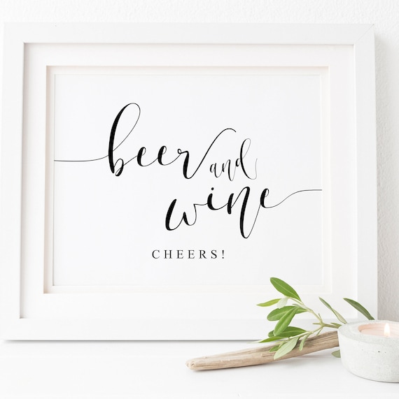 Beer and Wine Sign. Wedding Bar Sign. Open Bar. Wedding Decor. | Etsy