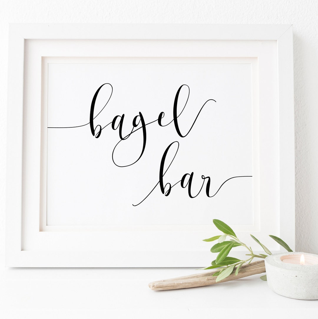 Bagel Bar Sign-breakfast Bar Sign-food Sign-wedding Sings-wedding Food ...