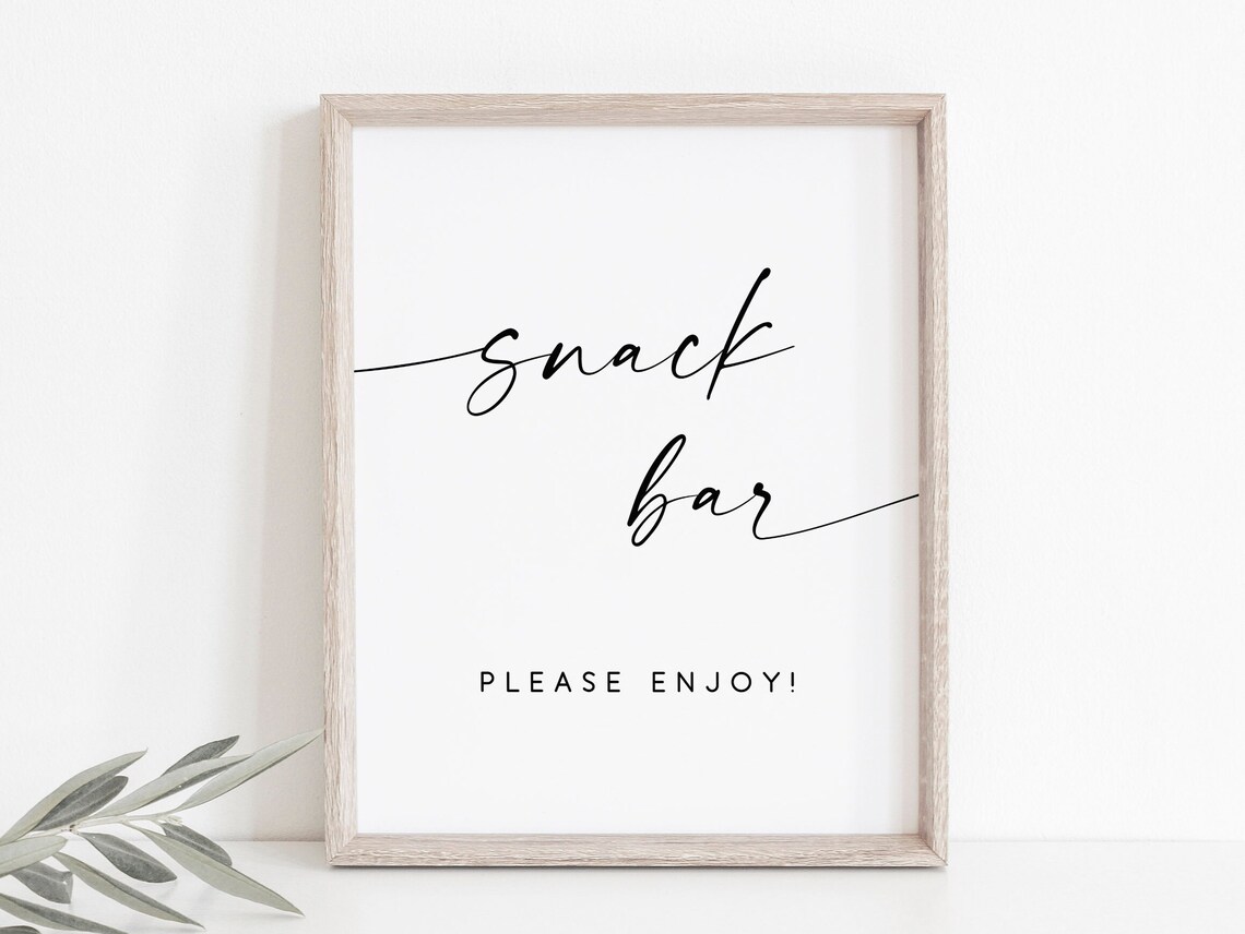 Snack Bar Sign-late Night Snack Wedding Sign-food Table - Etsy