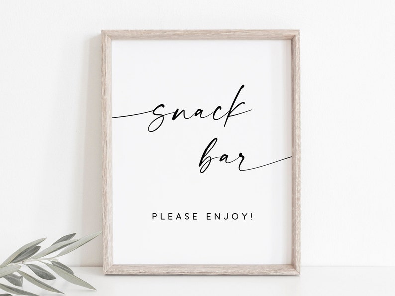 Snack Bar Sign-late Night Snack Wedding Sign-food Table - Etsy