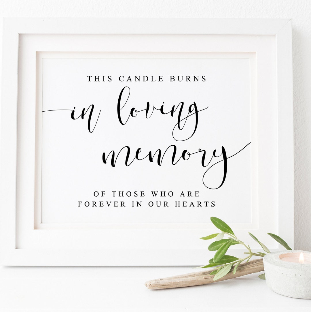 This Candle Burns in Loving Memory Wedding Sign-in Loving Memory ...