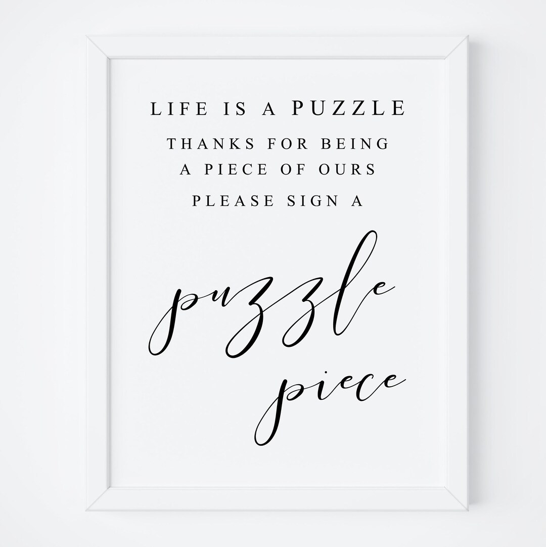 Puzzle Guestbook Sign. Wedding Puzzle Sign. Printable Puzzle Piece ...